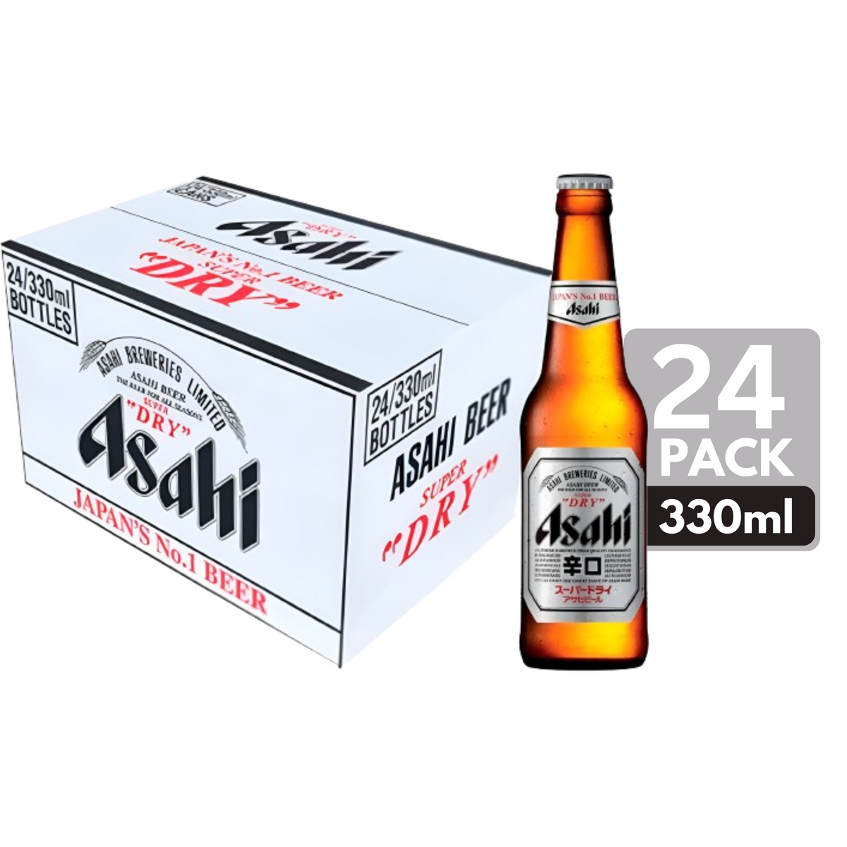 Asahi Super Dry Bottles (24 x 330 ml) — Asher.sg