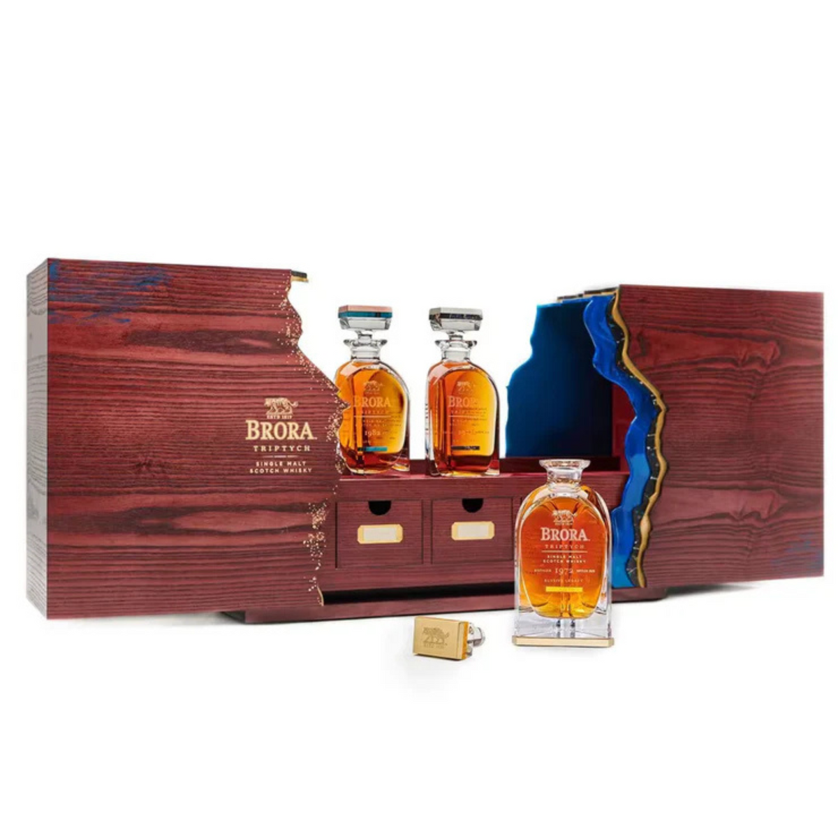 Brora Triptych Single Malt Scotch Whisky (1972, 1977 and 1982) (3 x 50 ...