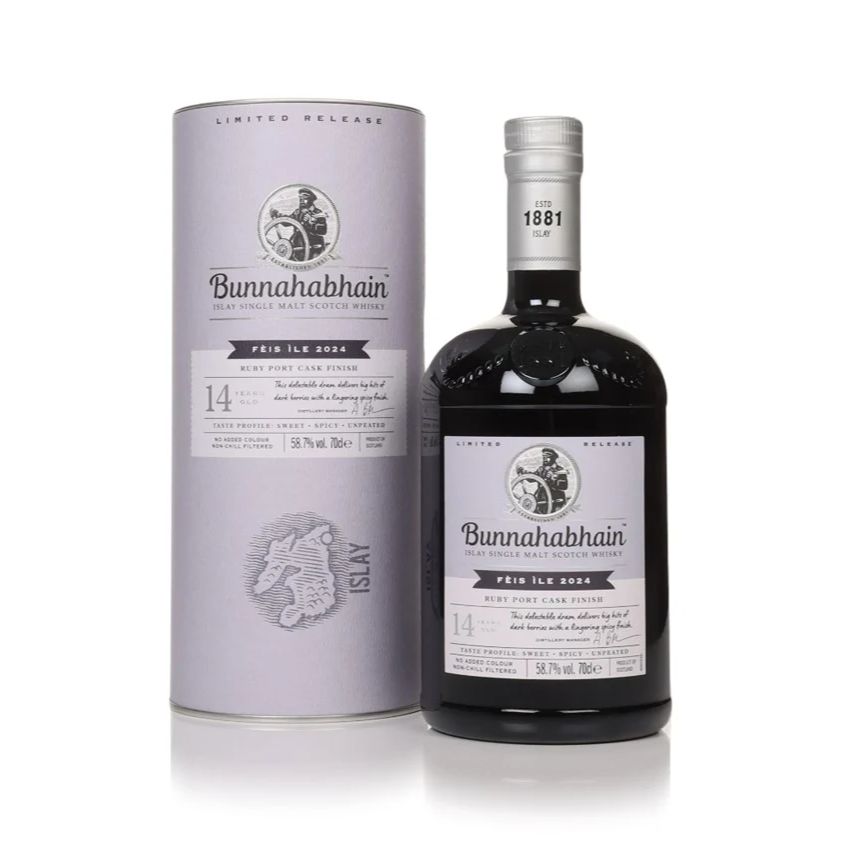 Bunnahabhain 14 Years Ruby Port Cask Finish Feis Ile 2024 Single Malt ...