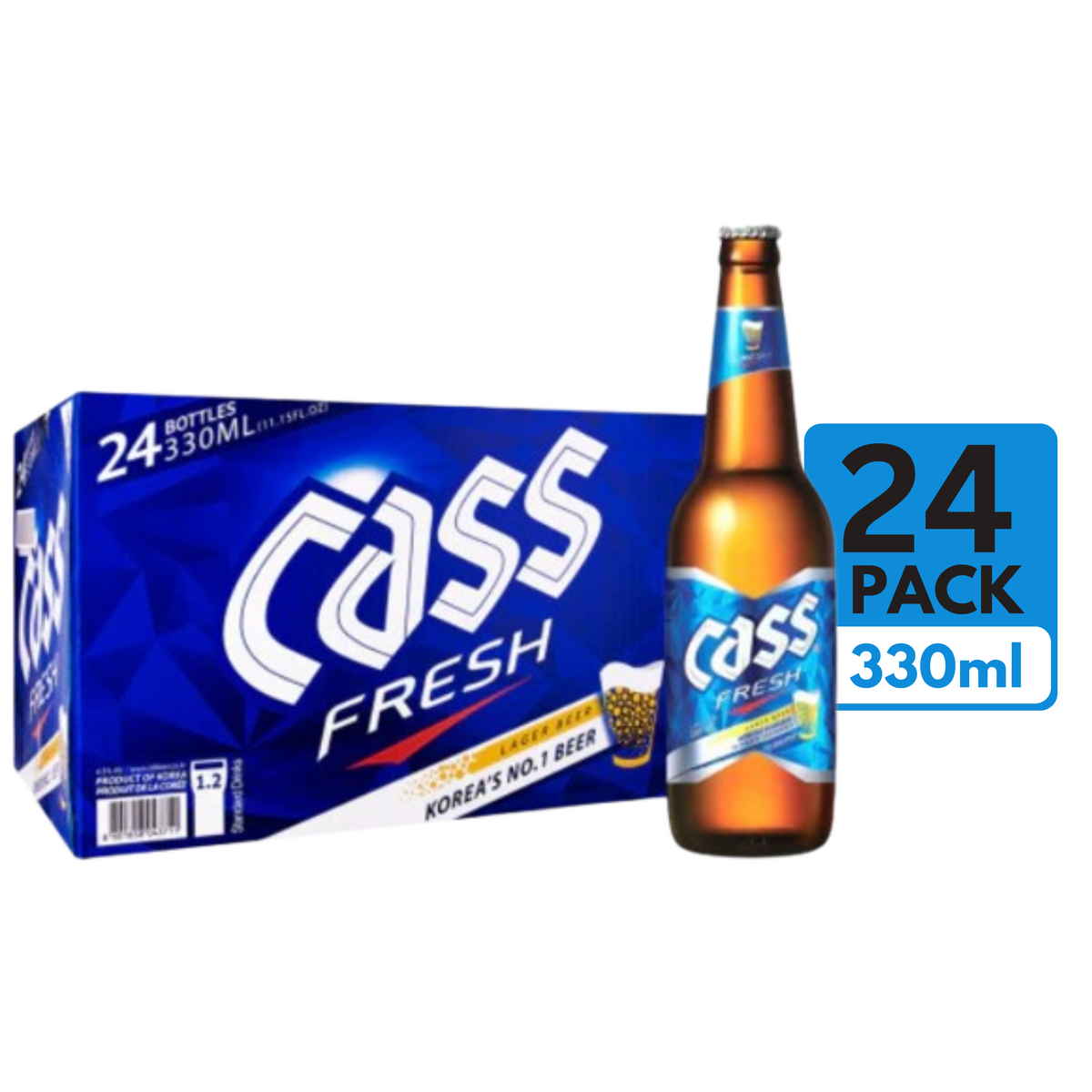Cass Korean Beer Bottle (24 x 330ml) — Asher.sg