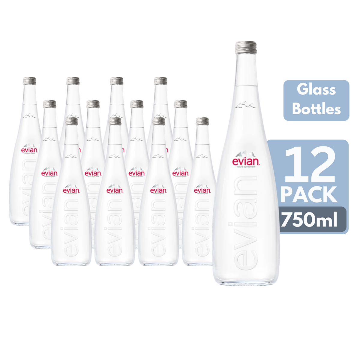 Evian Still Water Glass Bottles (12 x 750ml) | Buy 1 Carton Free 3 bot — Asher.sg