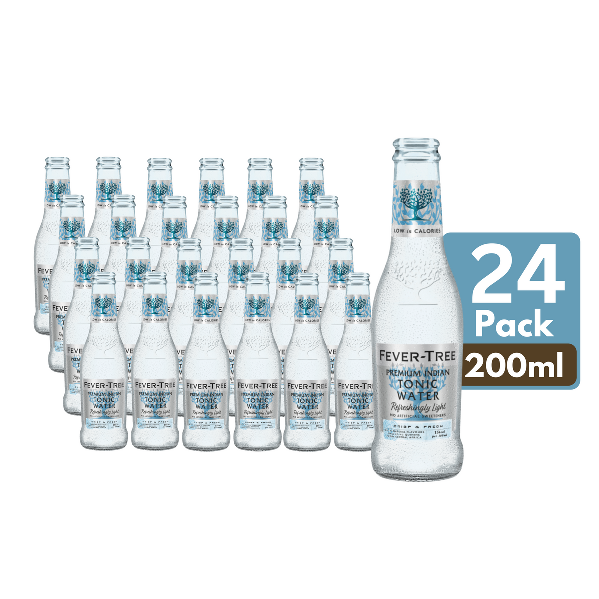 Fever Tree Refreshingly Light Indian Tonic Water (24 bottles x 200 ml ...