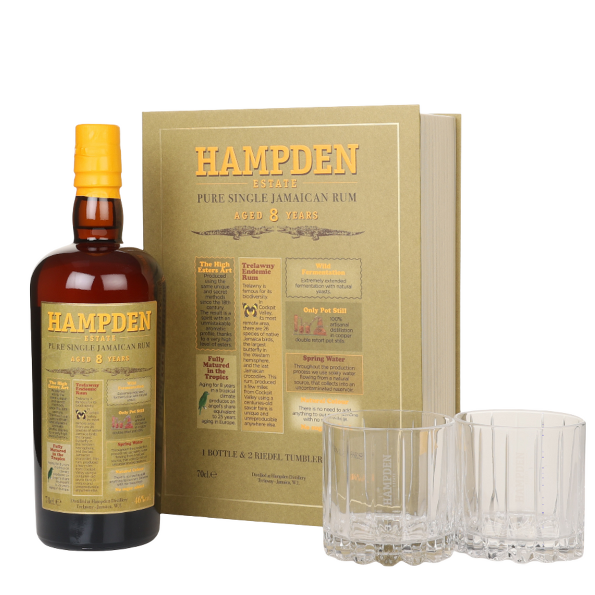 Hampden 8 Year Rum ABV 46% Gift Set Glass set — Asher.sg