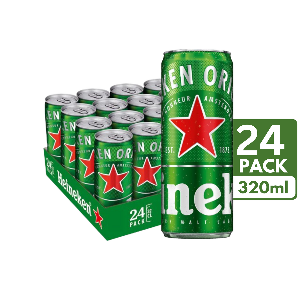 Heineken Beer Cans (24 X 320ml) Slim can — Asher.sg