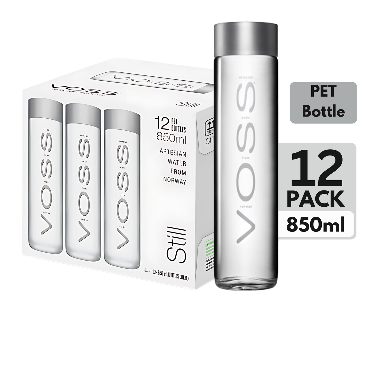 Voss Still Water PET Bottles (12 x 850ml) — Asher.sg
